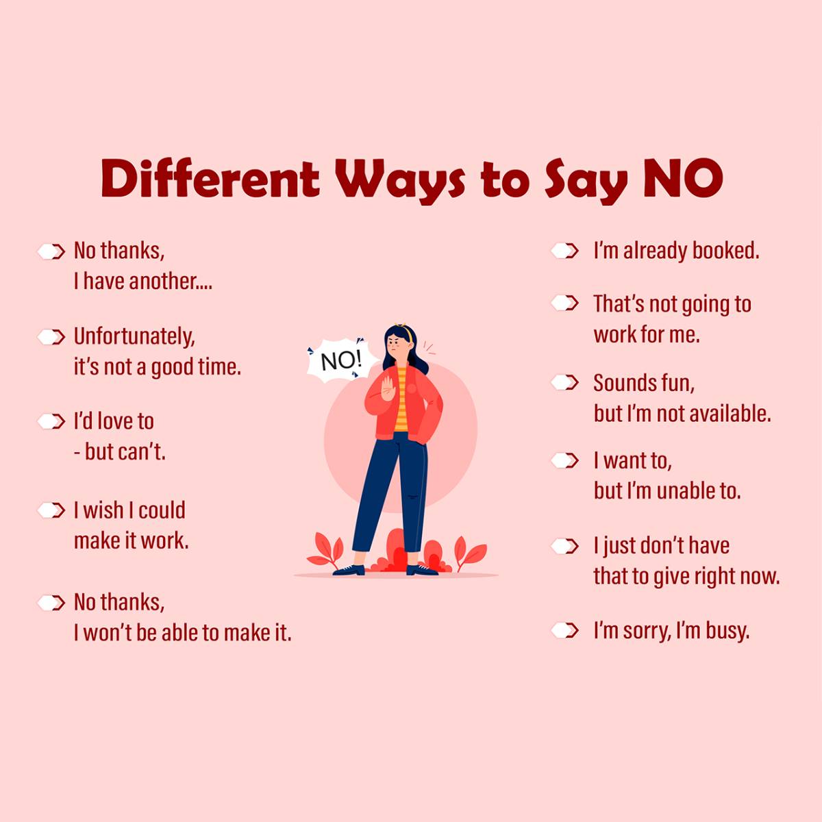 Different Ways To Say NO 01 Different Ways To Say NO 01