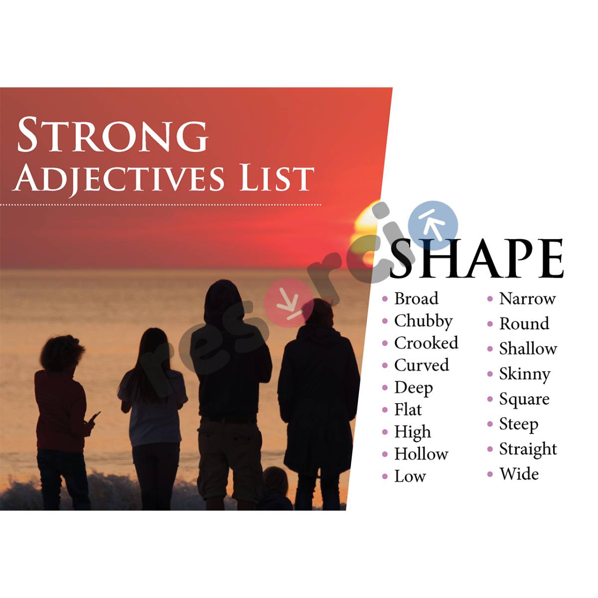 Strong Adjectives List - Shape - Template 01