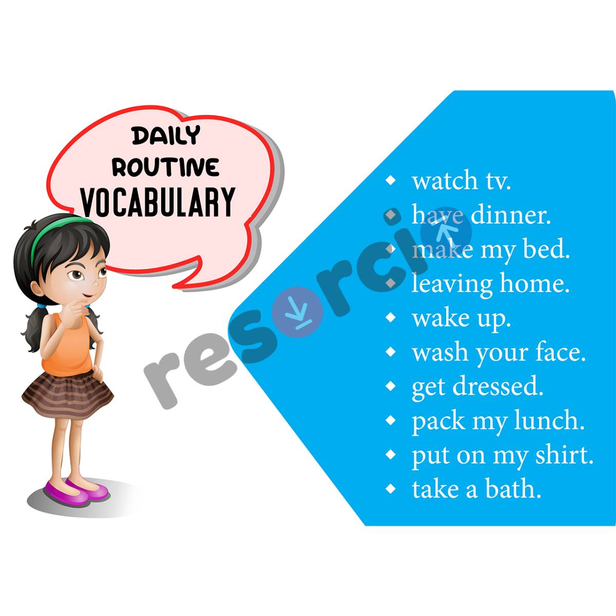 Daily Routine Vocabulary - Template - 01