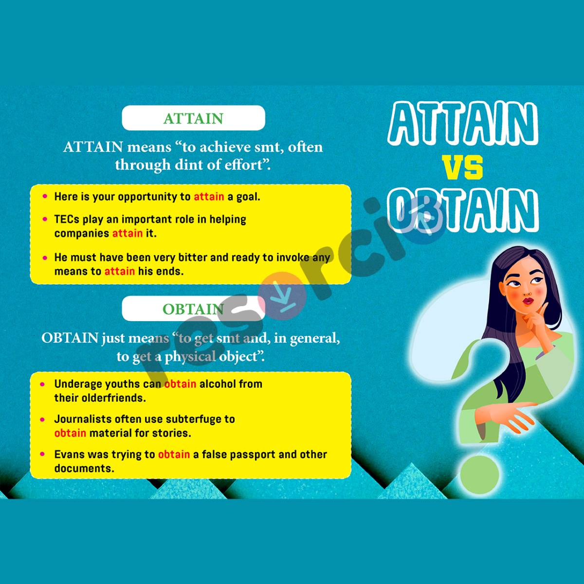 Attain Vs Obtain Template 05