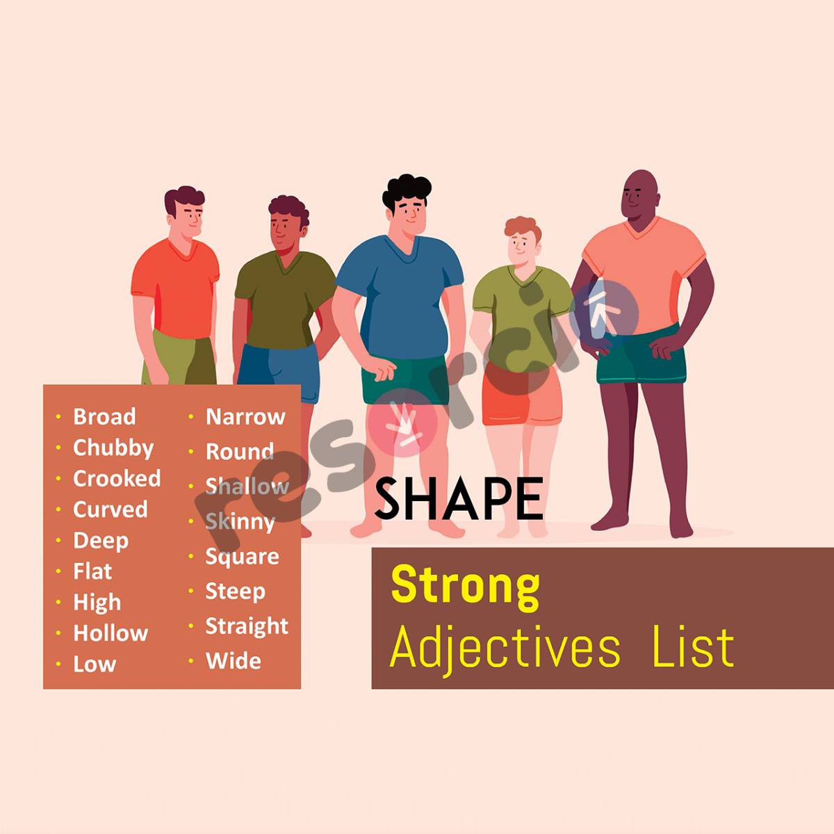 Strong Adjectives List - Shape - Template 02