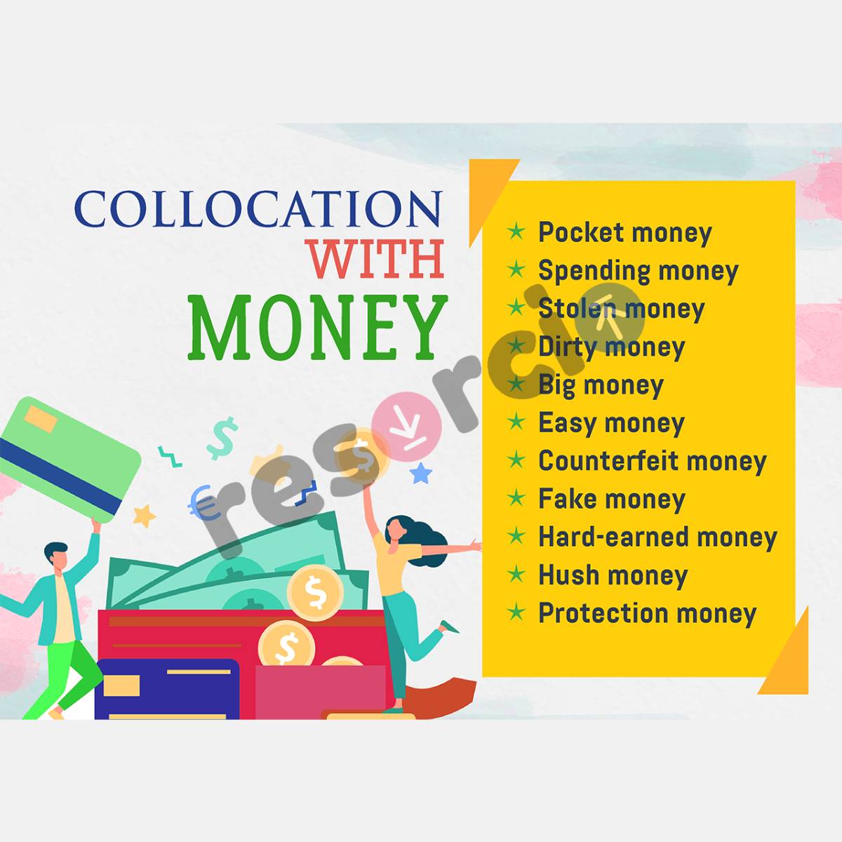 Collocations With Money - Template 03