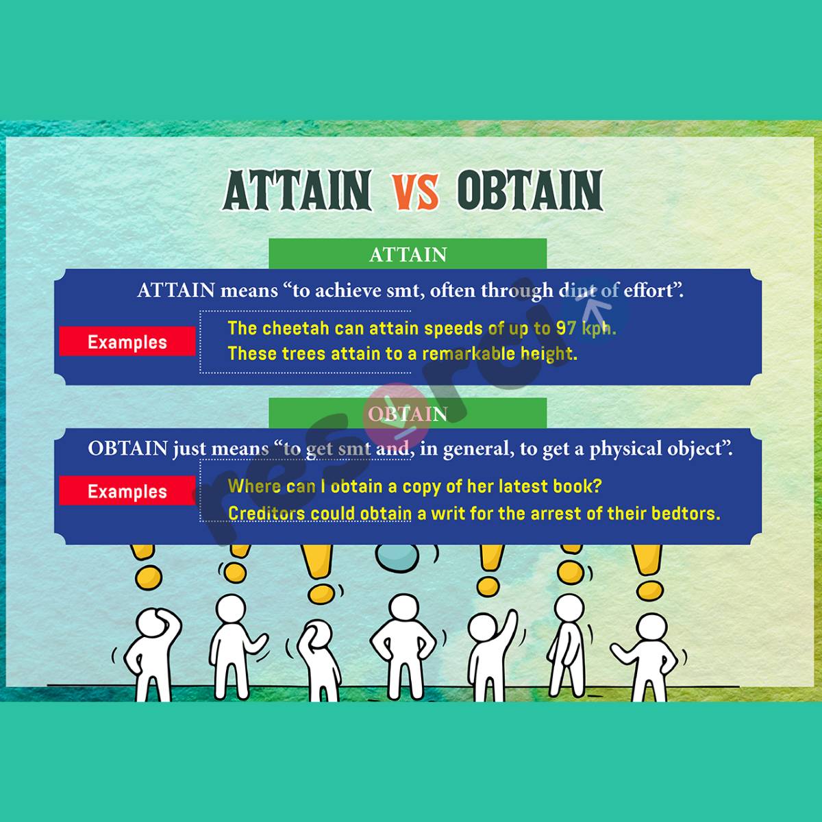 Attain Vs Obtain Template 01 Attain Vs Obtain Template 01