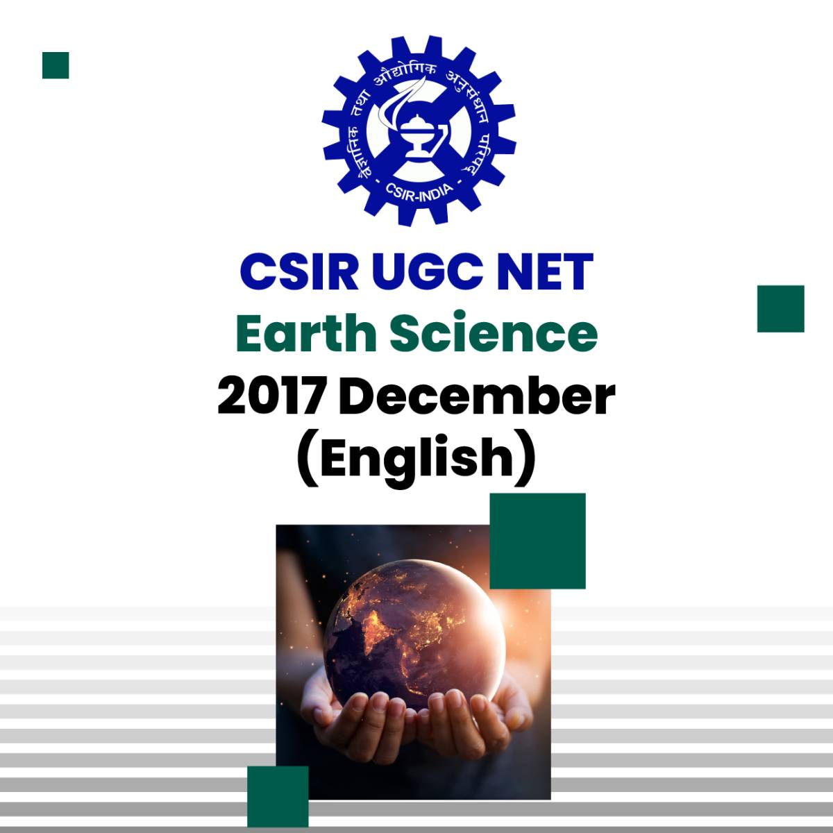 CSIR UGC-NET Earth Science 2017 December (English)