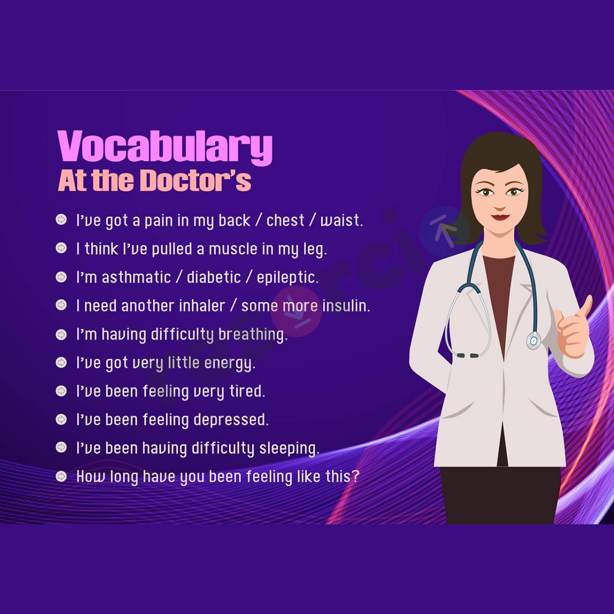 Vocabulary at the Doctor's - Template 05