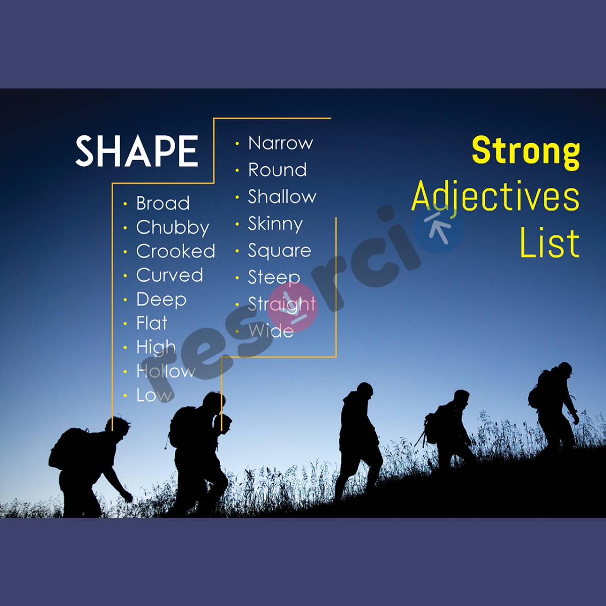 Strong Adjectives List - Shape - 03
