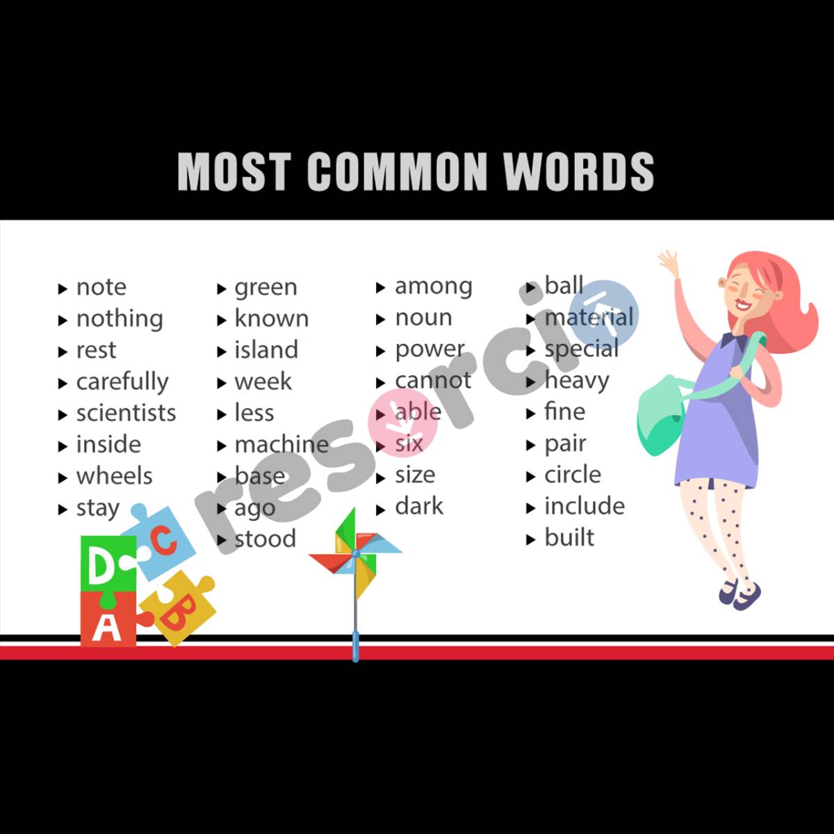 Most Common Words - Template 30