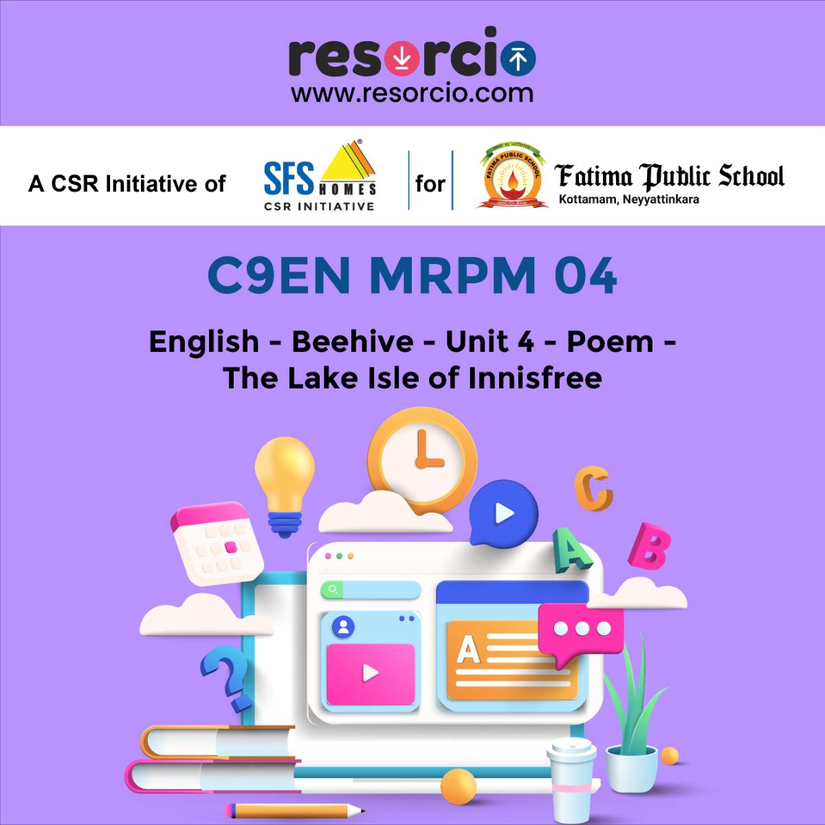 C9EN MRPM 04 - English - Beehive - Unit 4 - Poem - The Lake Isle of ...