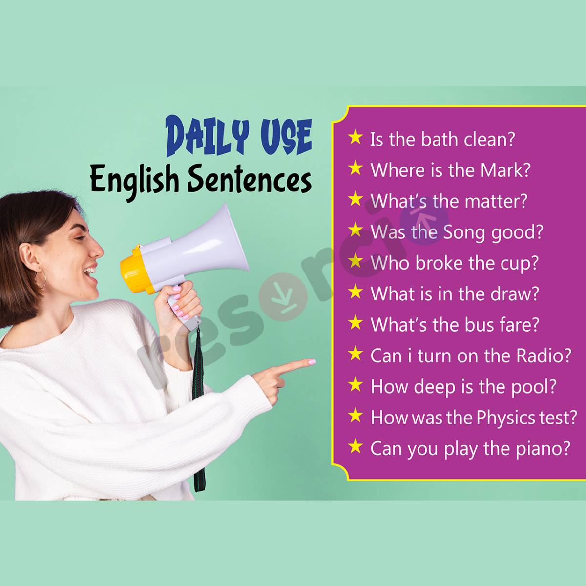 Daily Use English Sentences - Template 02