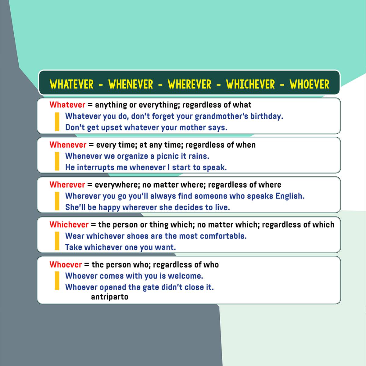 Whatever, Whenever, Wherever, Whichever, Whoever - Template 01