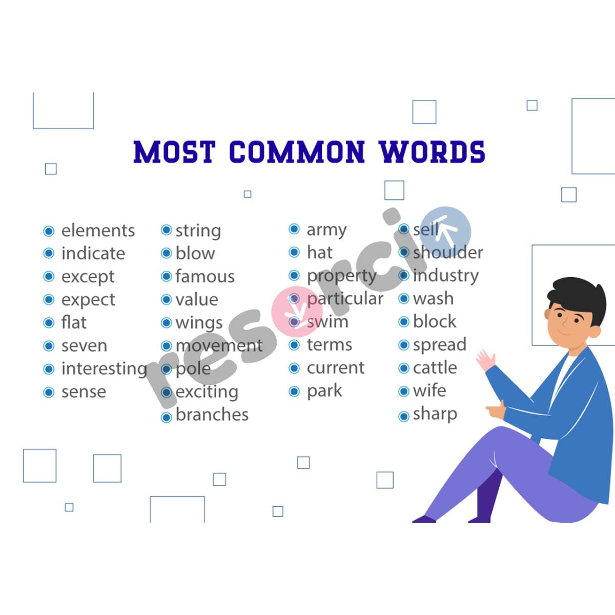 Most Common Words - Template 48