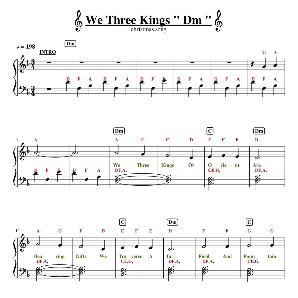 We Three Kings Piano - Carol Song
