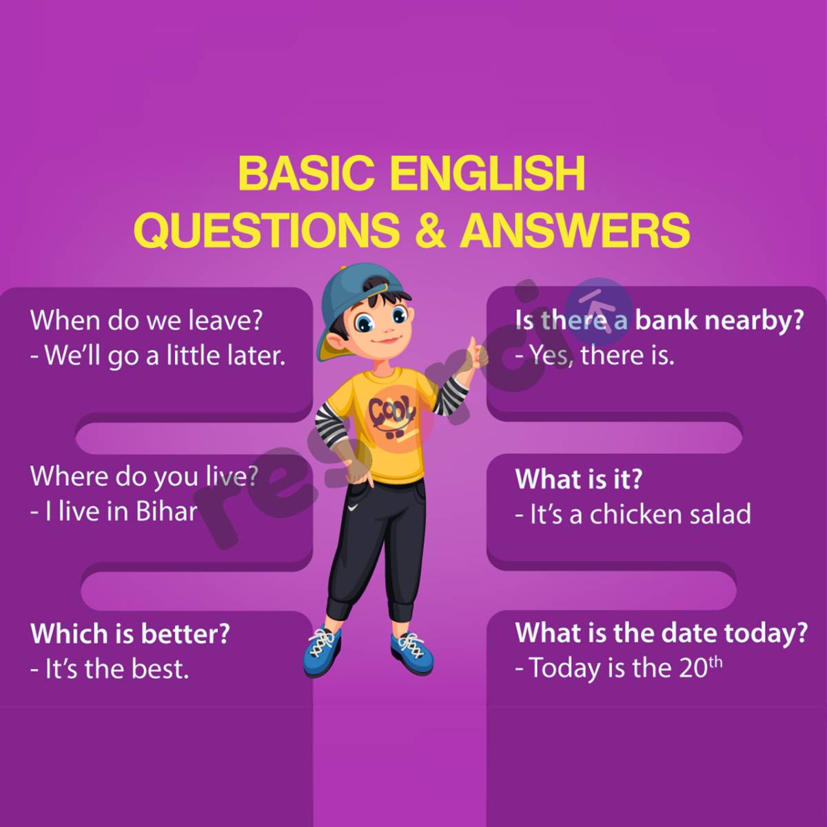 Basic English Questions And Answers Template 01