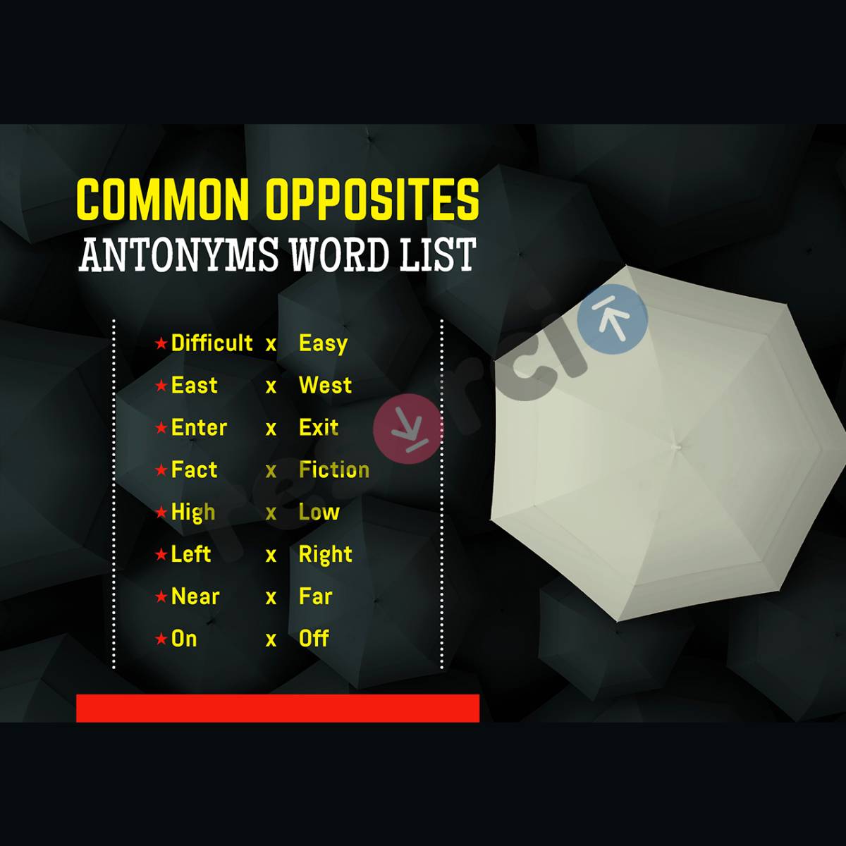 Common Opposites Antonyms Word List - Template 35