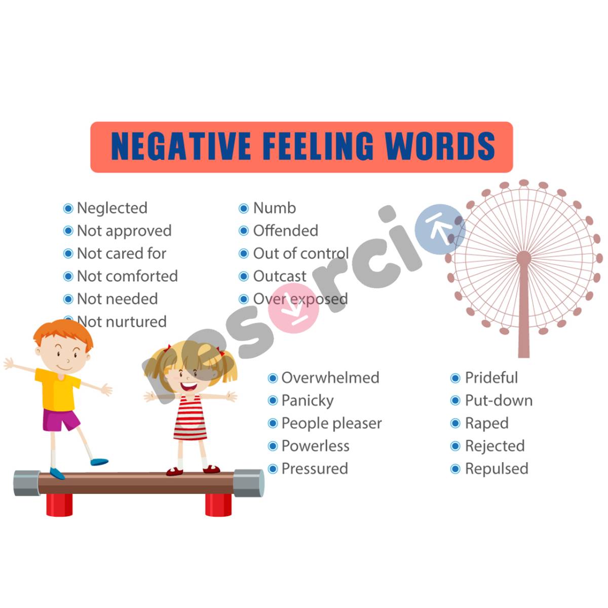 Negative Feeling Words - Template 05