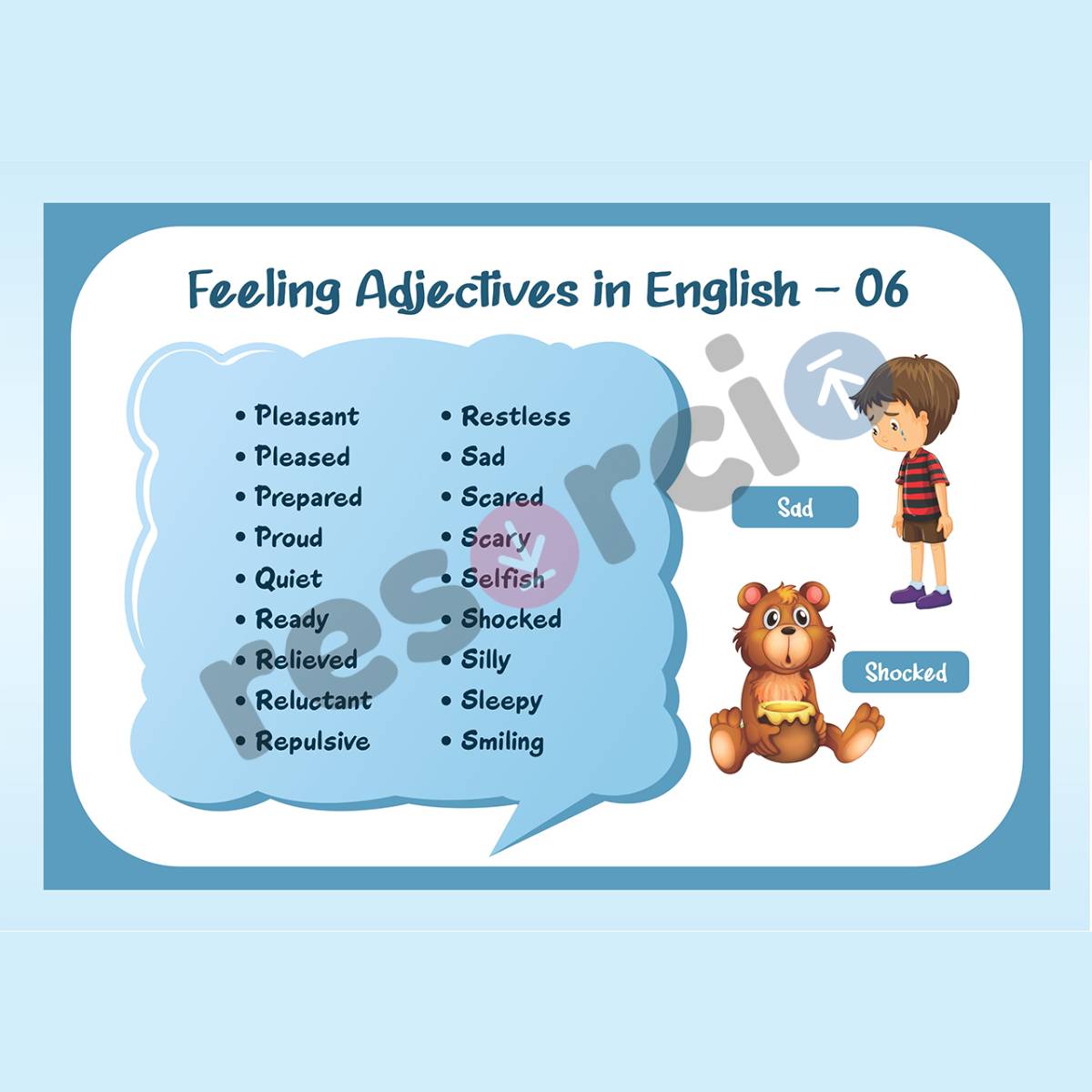Feeling Adjectives in English - Template 06