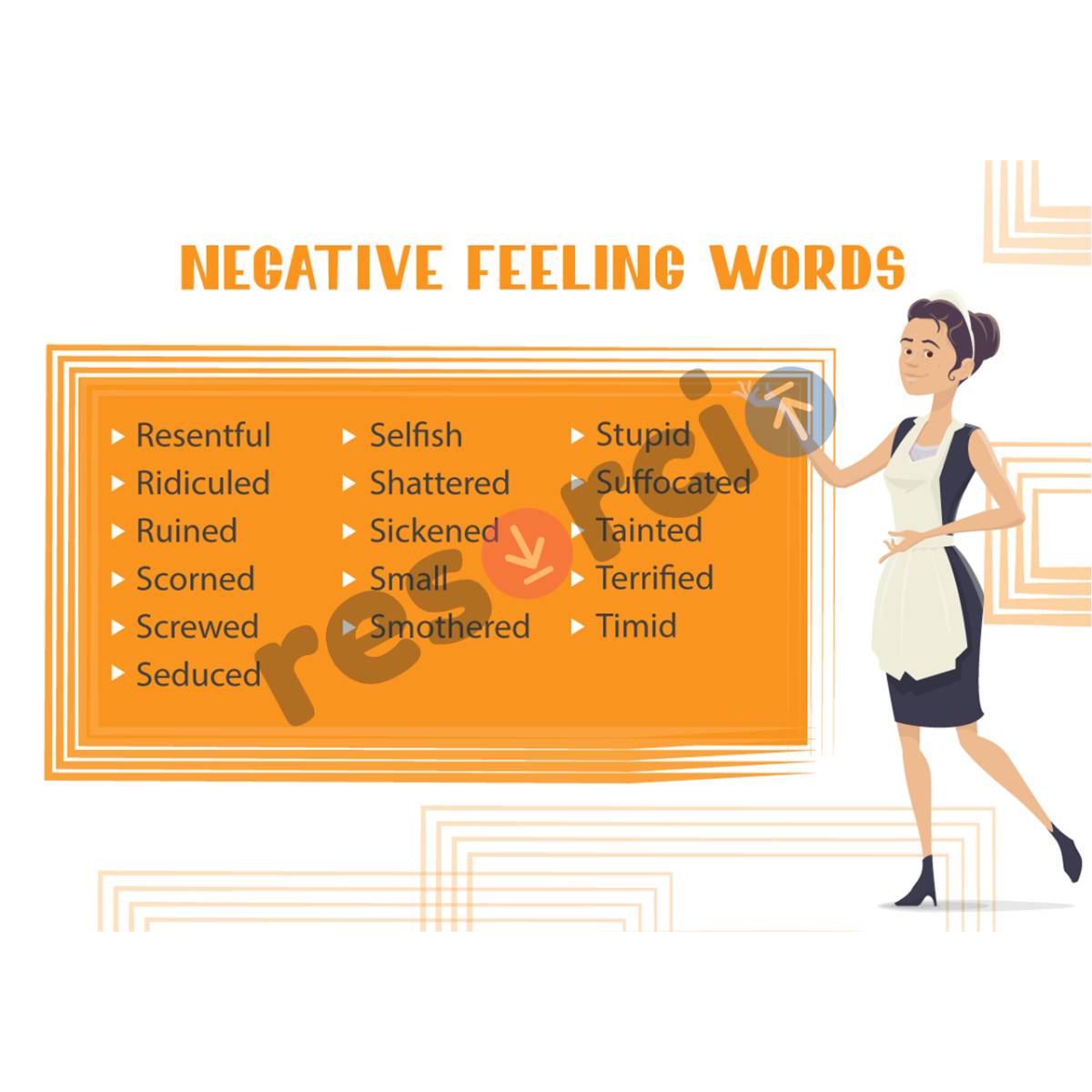 Negative Feeling Words - Template 06