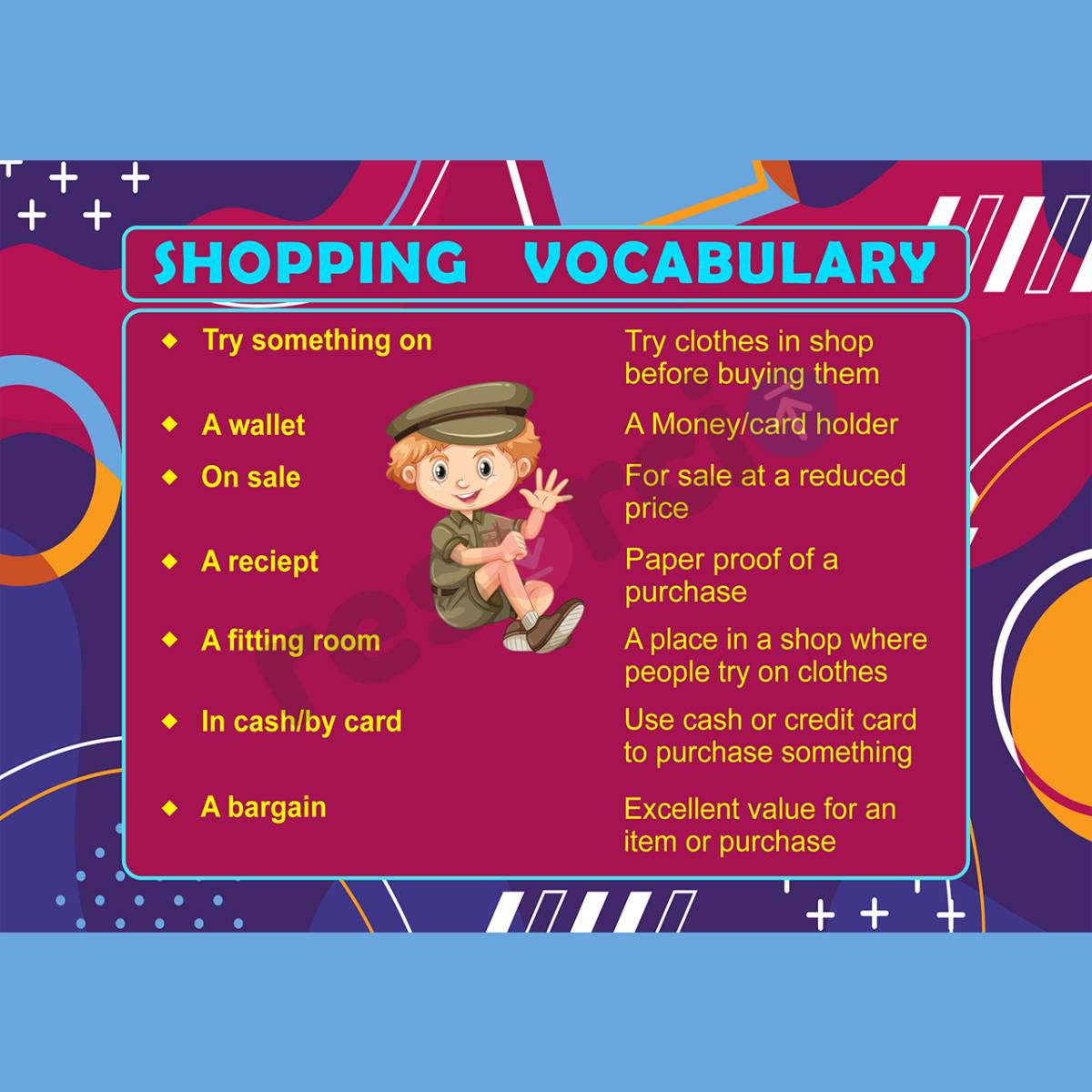 Shopping Vocabulary - Template 01