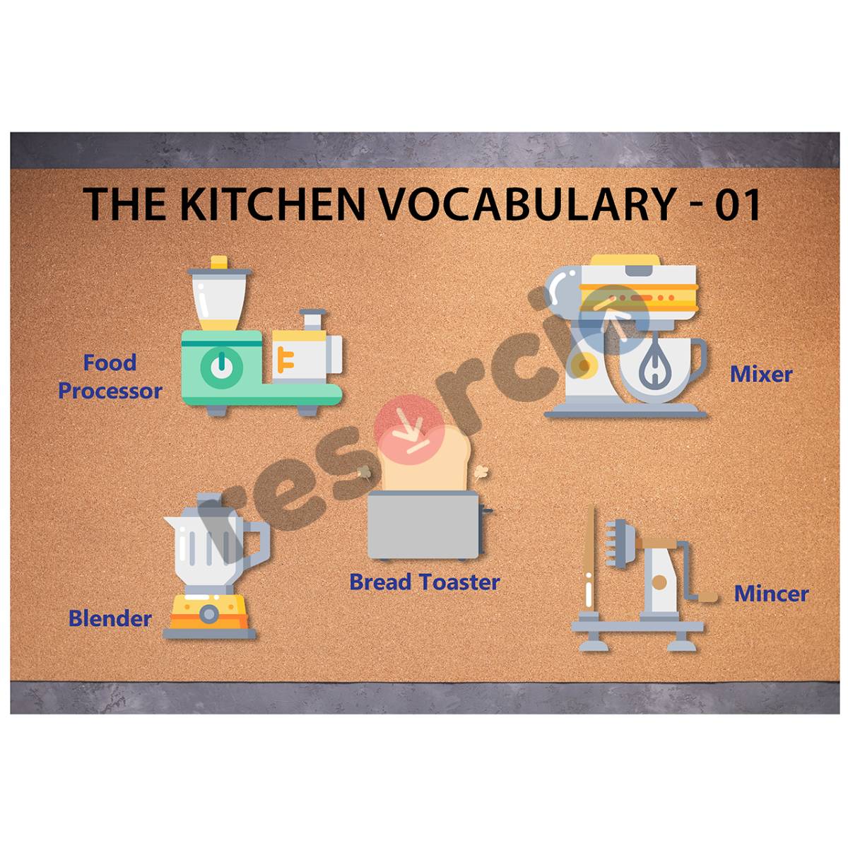 The Kitchen Vocabulary 01 - Template 01