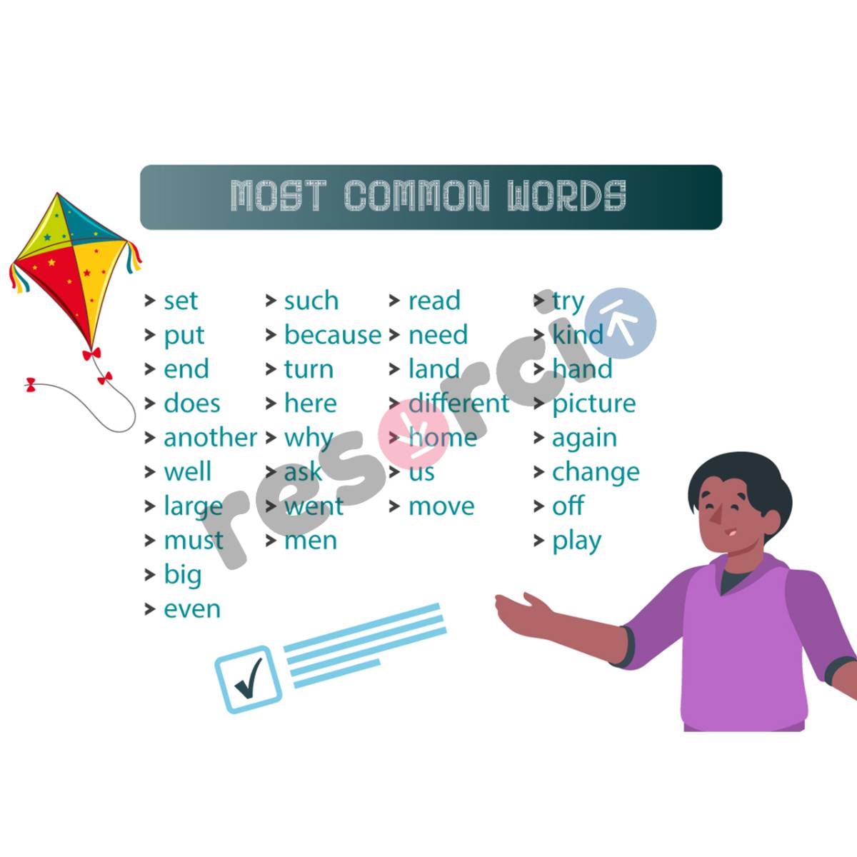 Most Common Words - Template 10