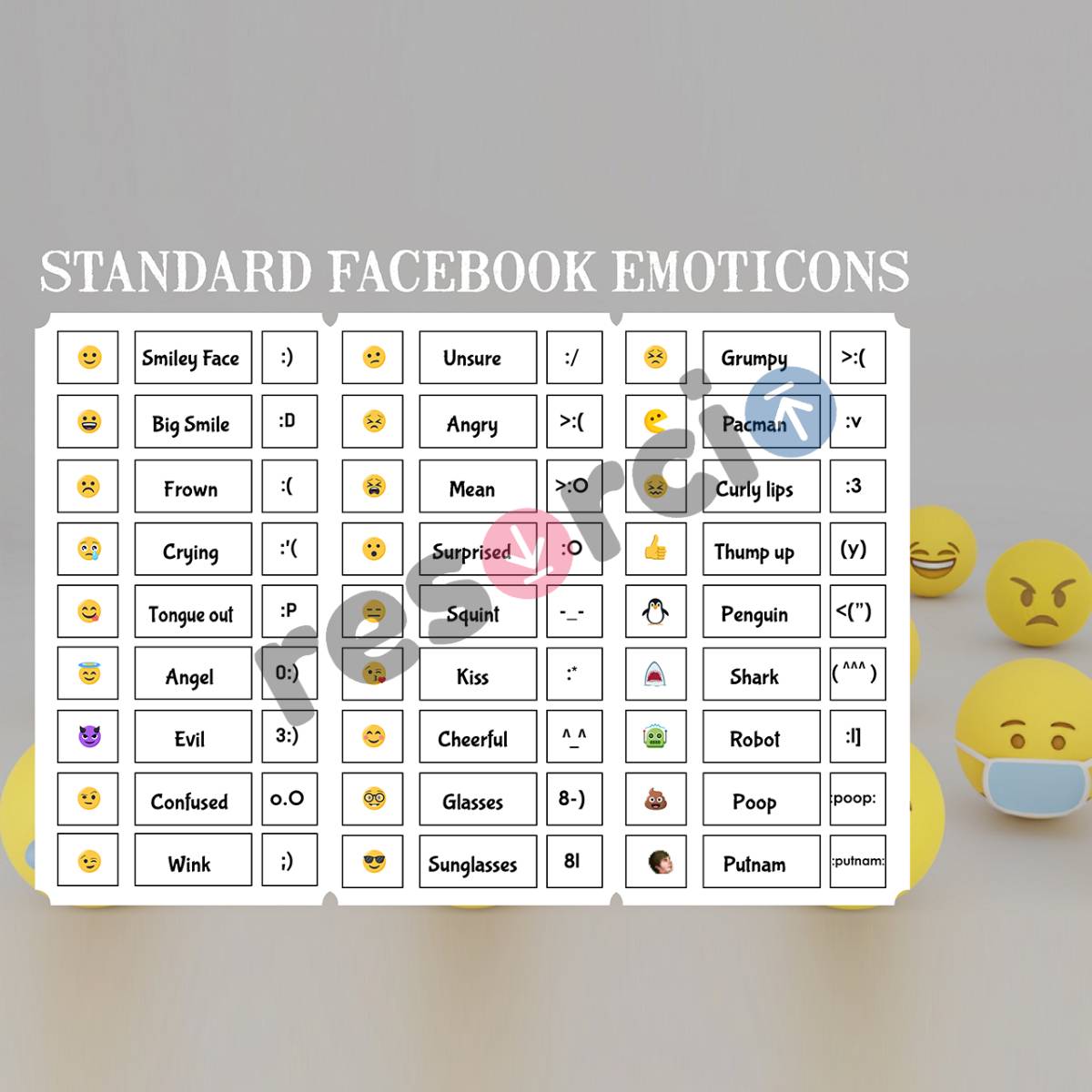 Standard Facebook Emoticons - 16
