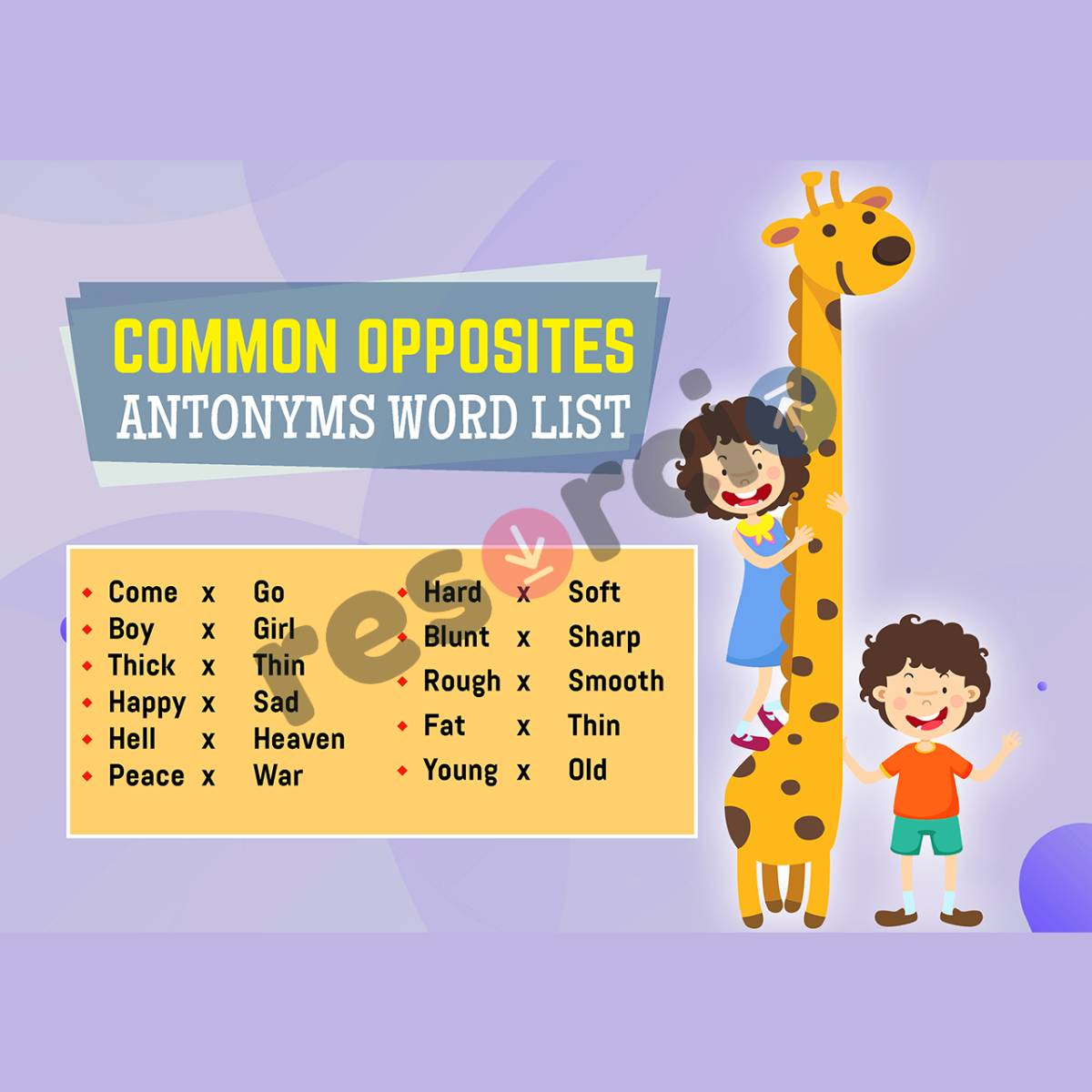Common Opposites Antonyms Word List Template 26 common-opposites-antonyms-word-list-template-26
