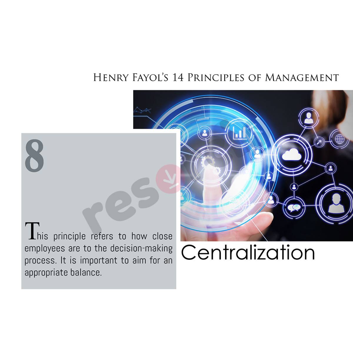 Henry Fayol's 14 Principles of Management - Centralization - Template 01