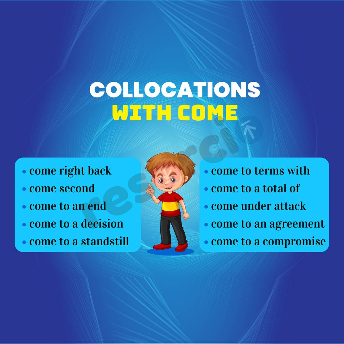 Collocations with Come - Template 02