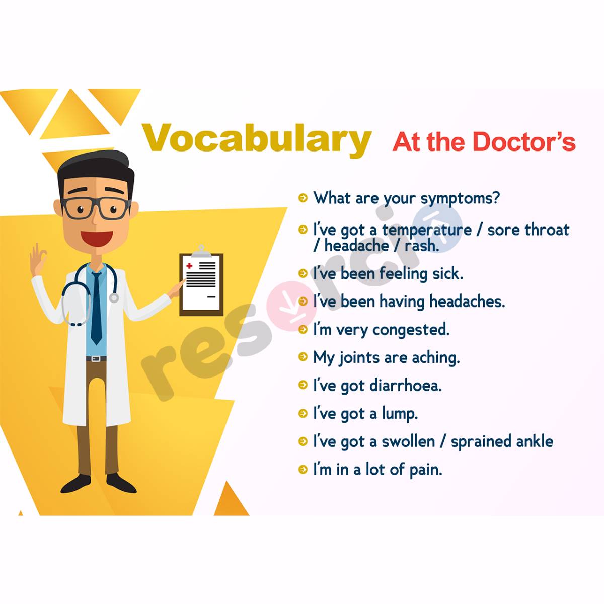Vocabulary at the Doctor's - 01