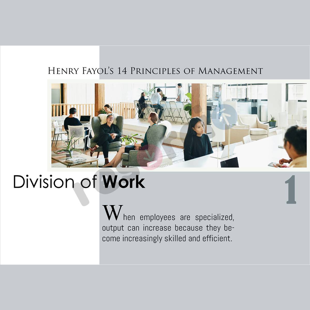 Henry Fayol's 14 Principles of Management - Division of Work - Template 01