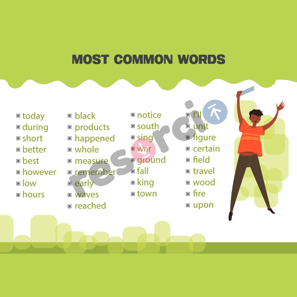 Most Common Words - Template 25