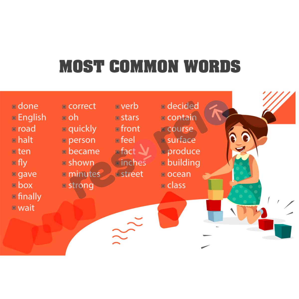 Most Common Words - Template 26
