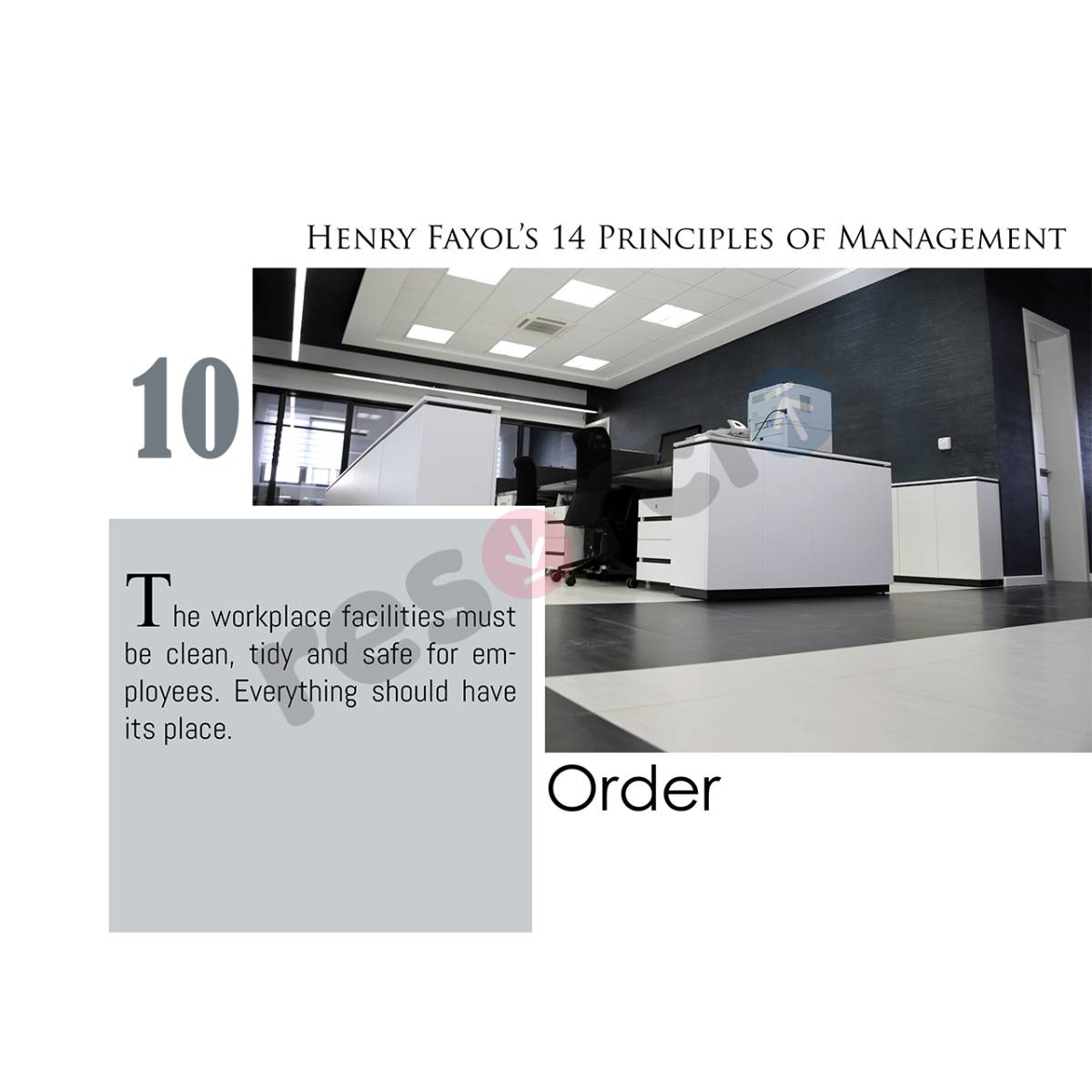 Henry Fayol's 14 Principles of Management - Order - Template 01