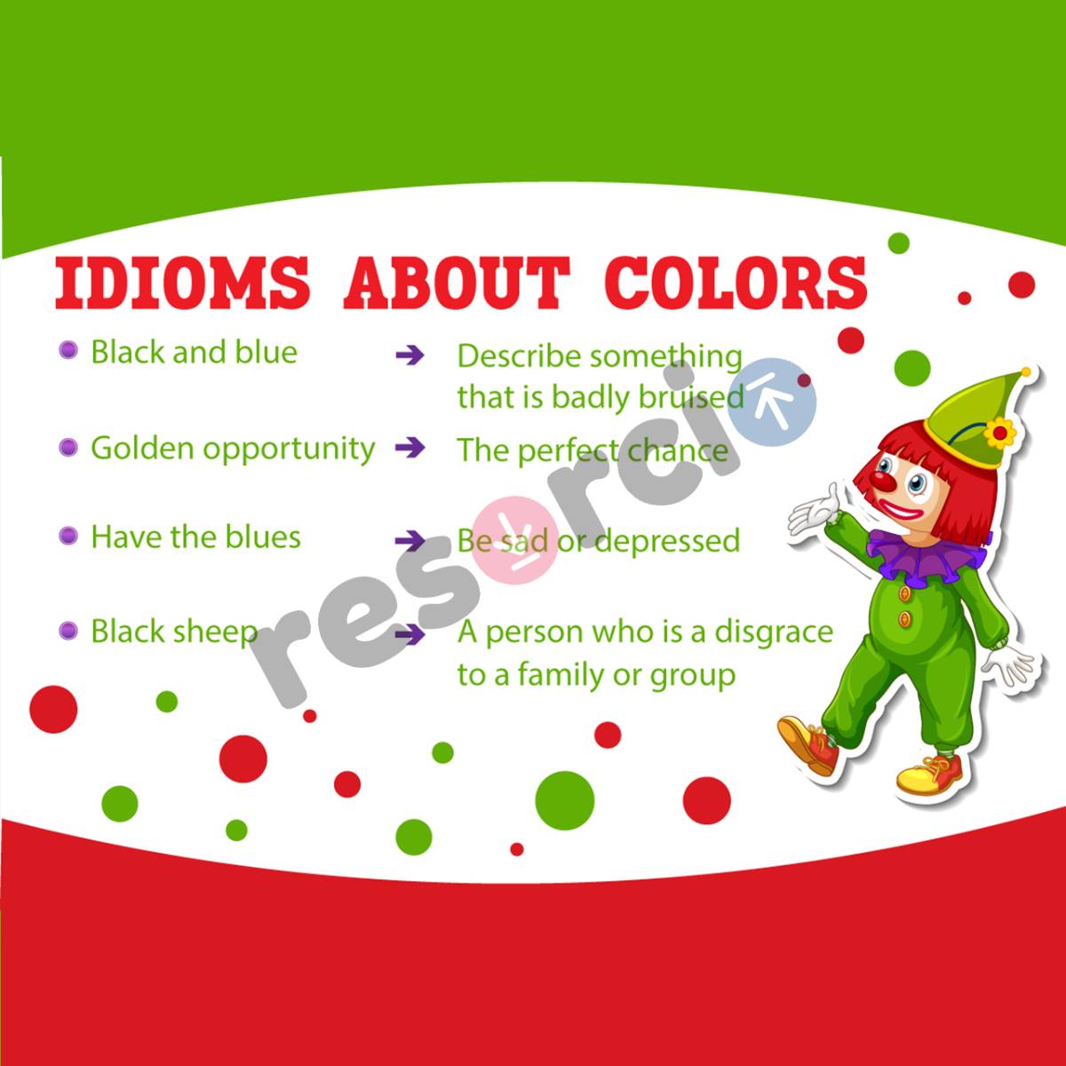 Colour Idioms - Template - 30